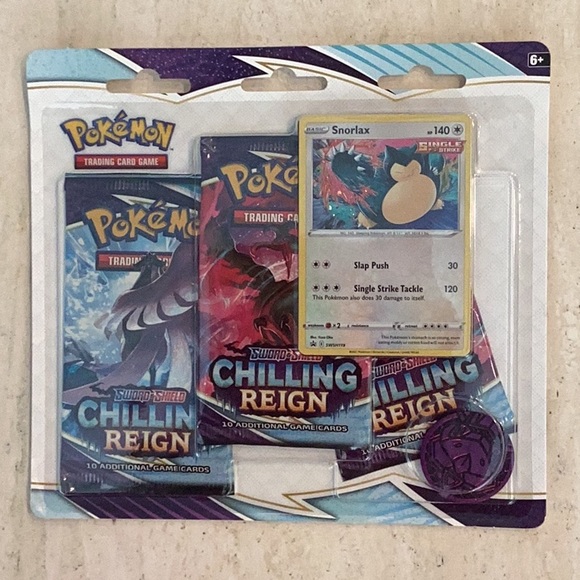Pokemon | Other | Pokemon Cards 22 Snorlax Holo Chilling Reign Swsh 3 ...